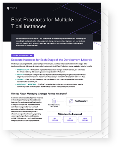 Four Best Practices for Multiple Tidal Instances