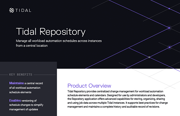 Overview of Tidal Repository Capabilities